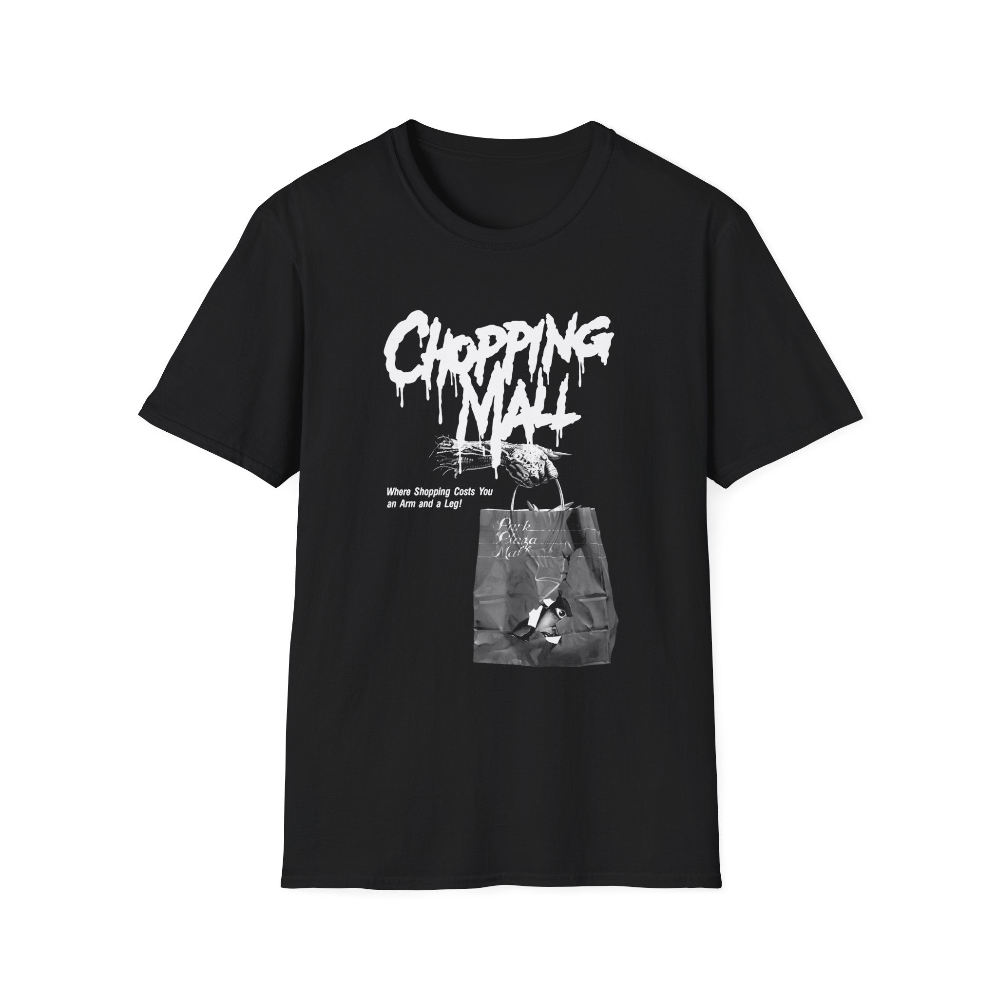 chopping mall 1986 poster black and white tshirt – whatmart